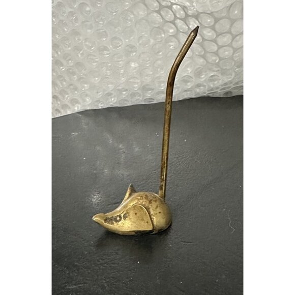 Accents | Vintage Brass Mouse Ring Holder Mcm Desk Office Note Holder ...